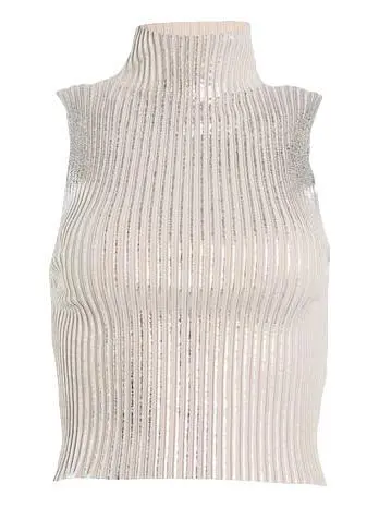 Peserico Sleeveless Mock Neck Ribbed Knit Crop Top - Pink