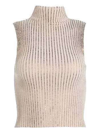 Peserico Cropped Ribbed-knit Top - Rose Gold
