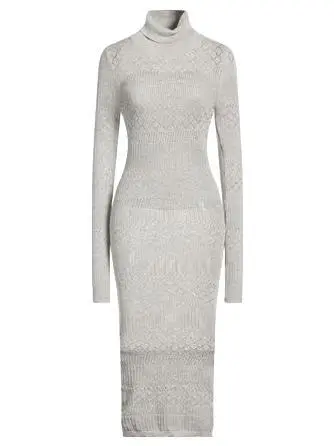 BABYLON Midi Pointelle-knit Bodycon Dress - Grey