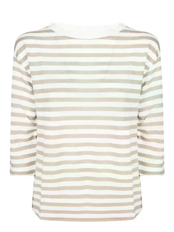 Majestic Filatures Striped Boat-neck T-shirt - White