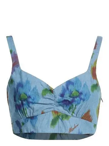 Moschino Floral-print Cotton Top - Blue