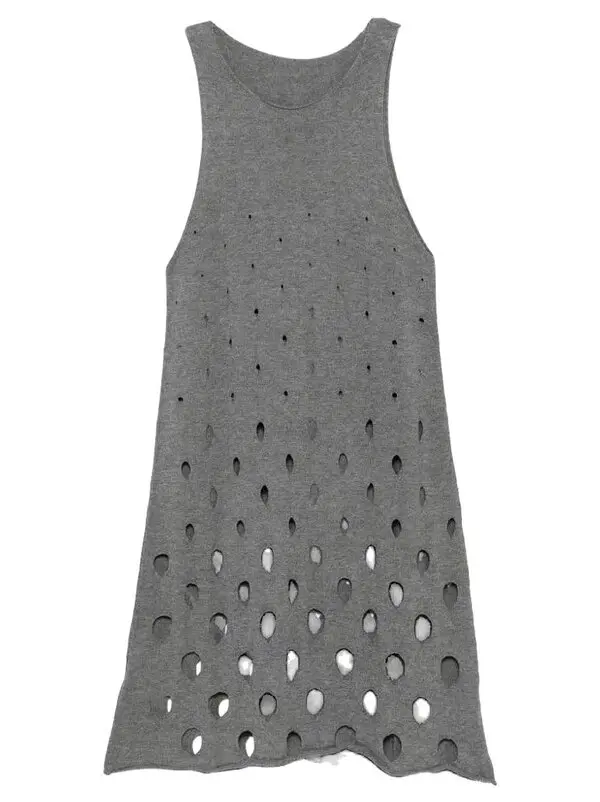 Gimaguas Aros Perforated Sleeveless Dress - Grey