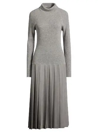 Fabiana Filippi Midi Dress In Virgin Wool, Silk And Cashmere - Grey