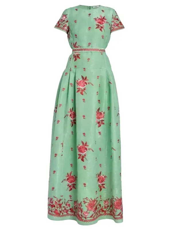 Erdem Floral Print Maxi Dress - Green