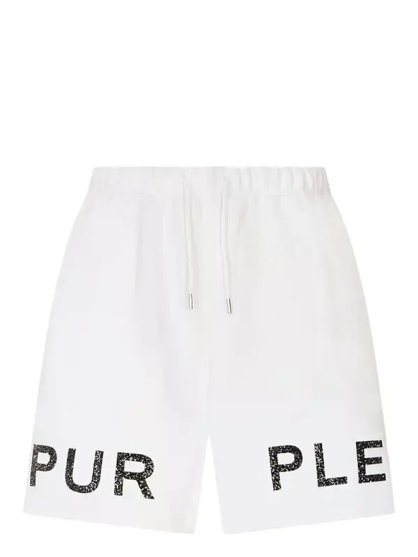 PURPLE BRAND Logo-print Shorts - White