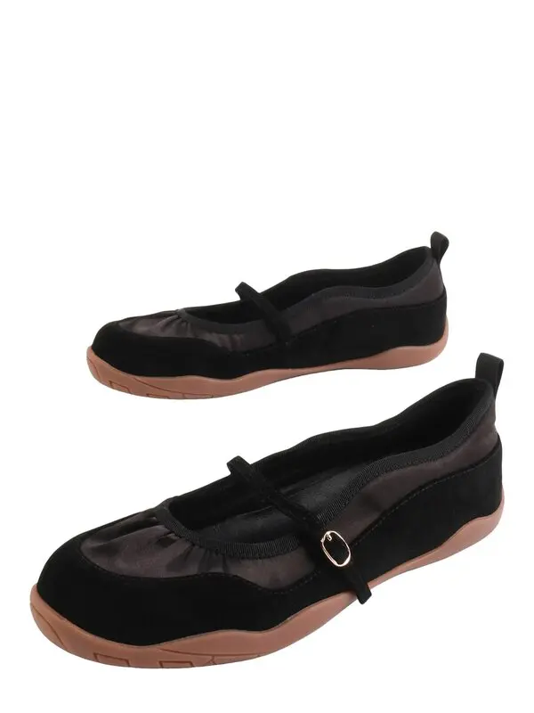 Intentionally Blank Pulse Suede Mary Jane Ballet Sneaker - Black