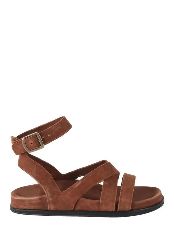 Intentionally Blank Myko Ankle Strap Flat Sandal - Brown