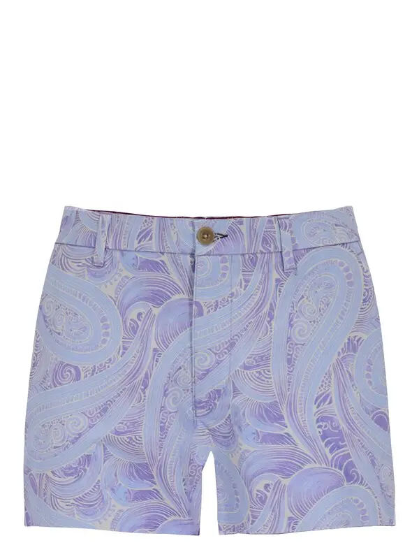 LORDS OF HARLECH Clyde Marakesh Paisley Flat Front Short - Purple