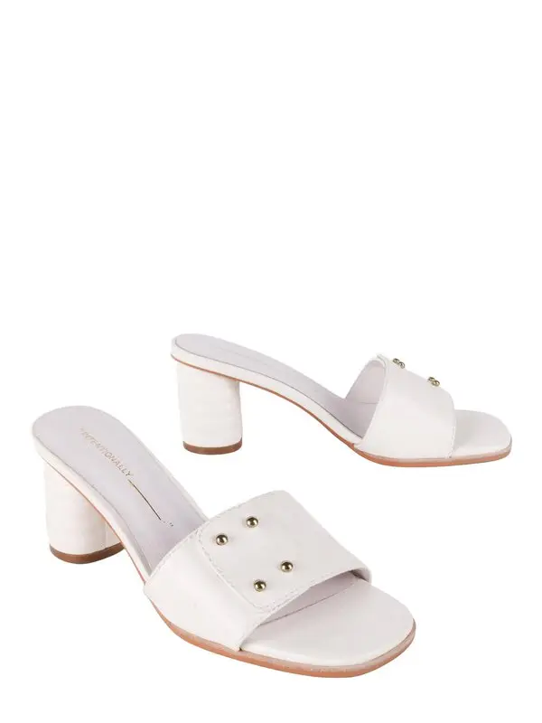 Intentionally Blank Kizmit Mule Heel - White