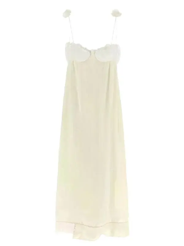 Magda Butrym Jacquard-silk Embroidered Midi Dress - White