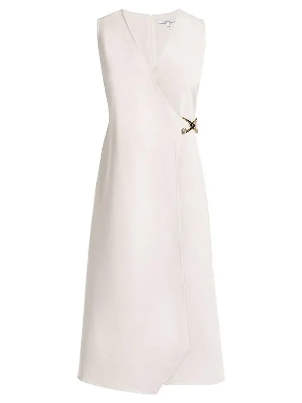 Santorelli Ursa Sleeveless Faux Wrap Dress - White
