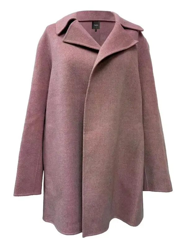 Theory Brushed-felt Open-front Coat - Pink