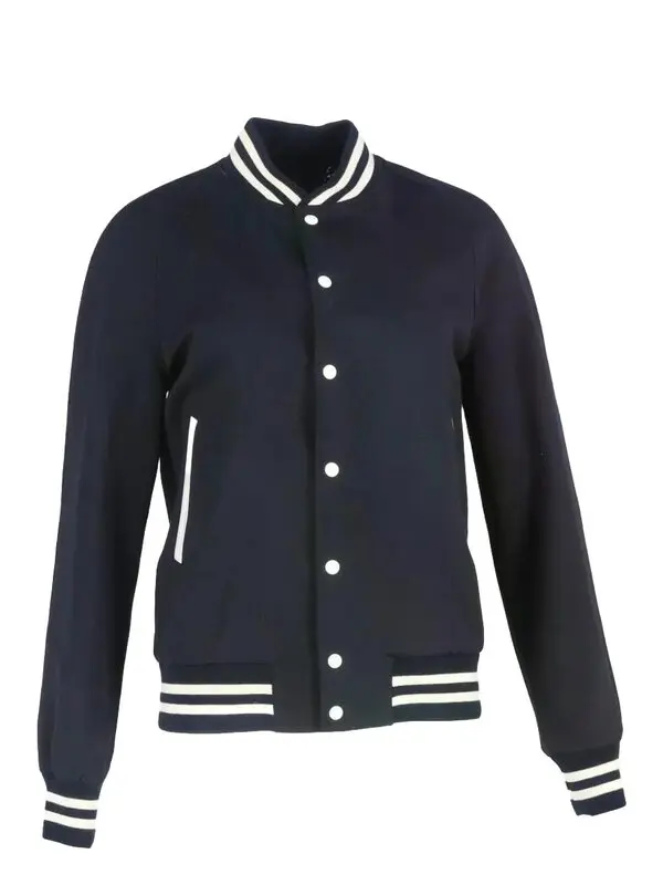 Sandro Striped Varsity Jacket - Blue