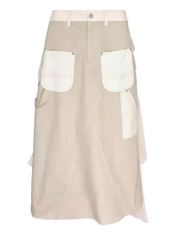 CAROLINE HU Patch-pocket Skirt - Neutrals