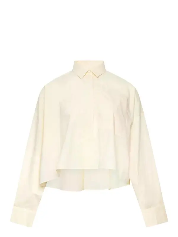 ENFOLD Stepped-hem Chest-pocket Shirt - Neutrals