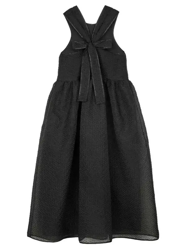 Cecilie Bahnsen Dora Bow-detail Cloqué Dress - Black