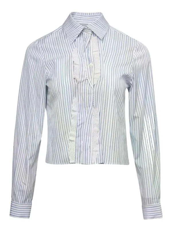 SHUSHU/TONG Pin-tuck Lace-trim Blouse - White