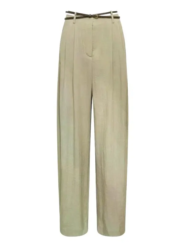 YCH Belted Pleated Trousers - Neutrals