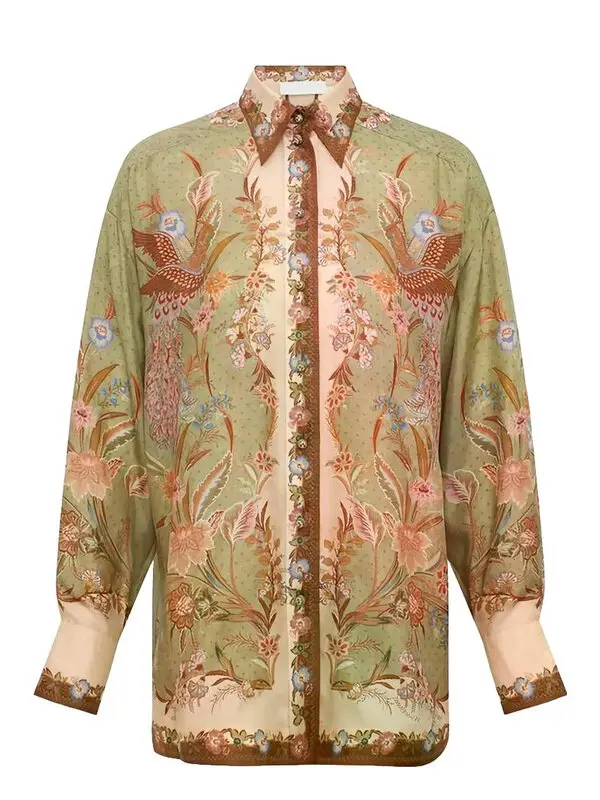 Zimmermann Floral-print Button-down Shirt - Green