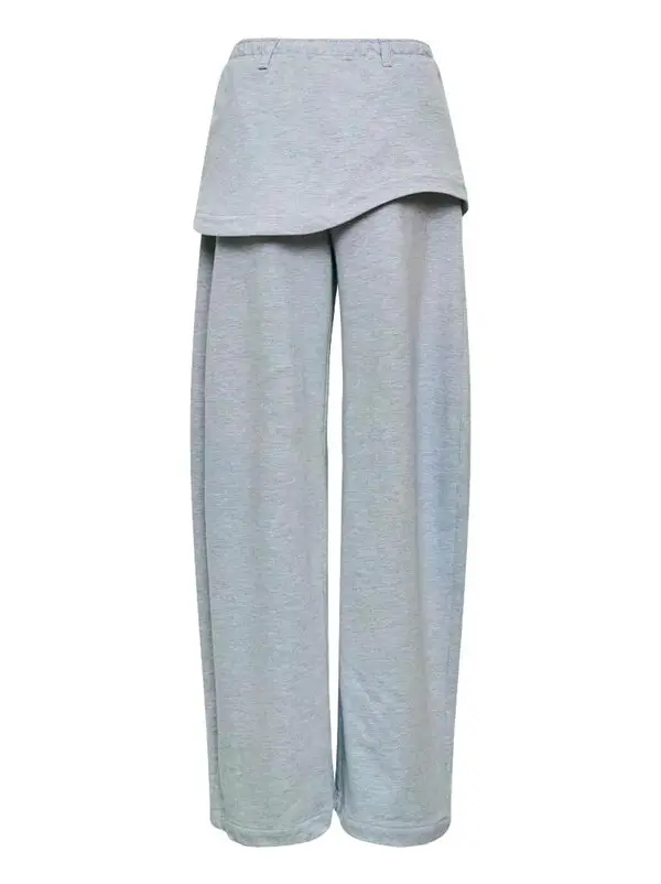 YCH Asymmetrical Skirt-overlay Trousers - Grey