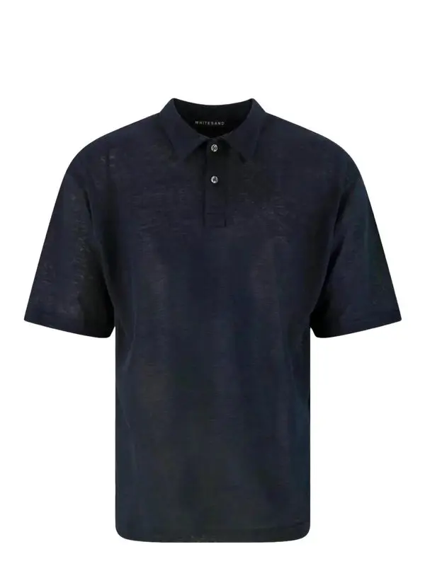 WHITE SAND Short-sleeve Polo Shirt - Blue