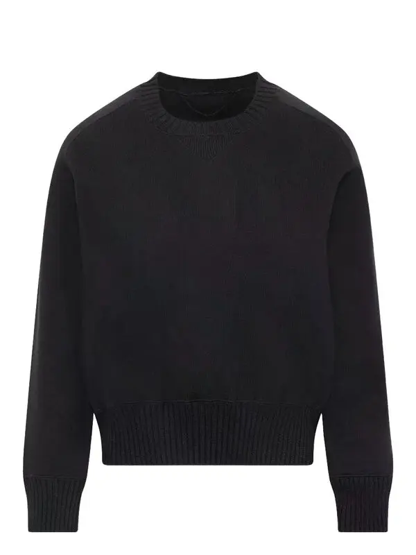Sacai Ribbed-knit Panelled Sweater - Black