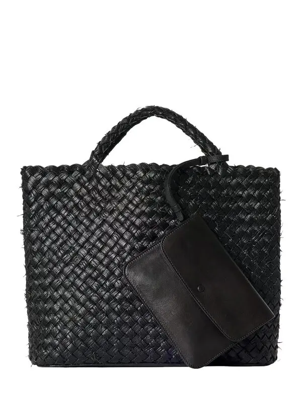 THE ROW Amber Woven Leather Tote - Black
