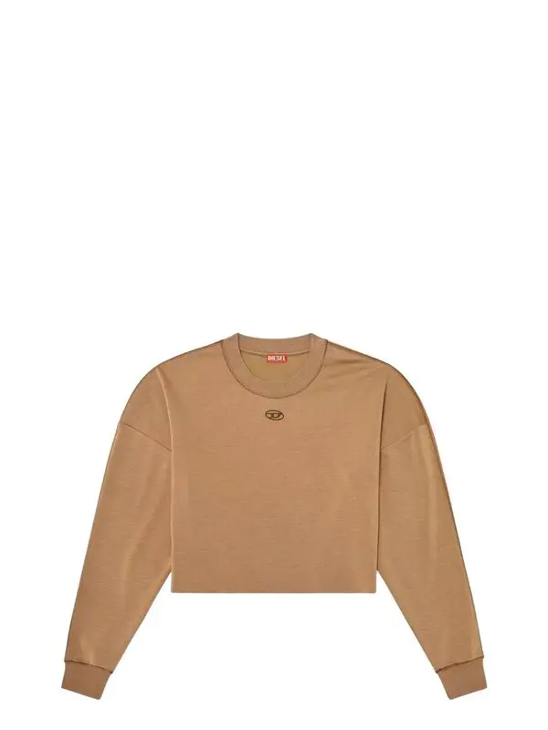 DIESEL® Logo Cropped Sweatshirt - Neutrals