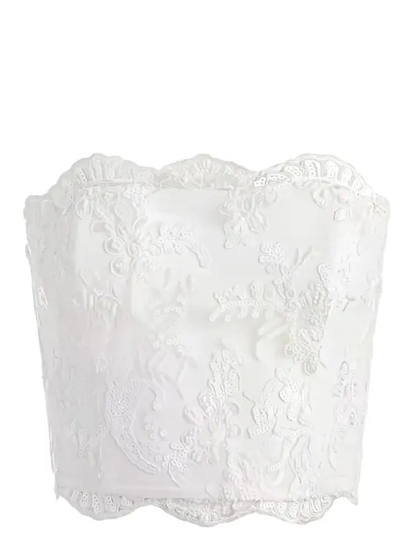 Alice + Olivia Ceresi Floral-lace Bandeau Top - White