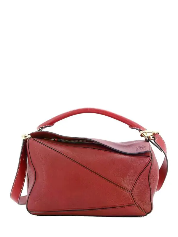 Loewe Puzzle Leather Shoulder Bag - Red