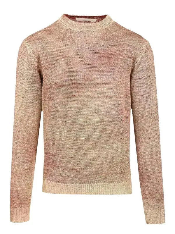 ORIGINAL VINTAGE Crew-neck Linen Sweater - Brown