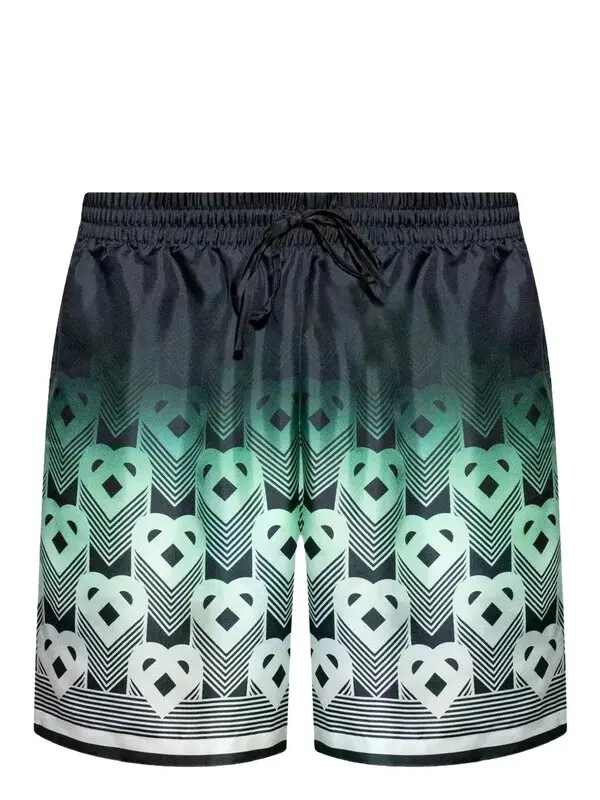 Casablanca Monogram-print Drawstring Shorts - Black