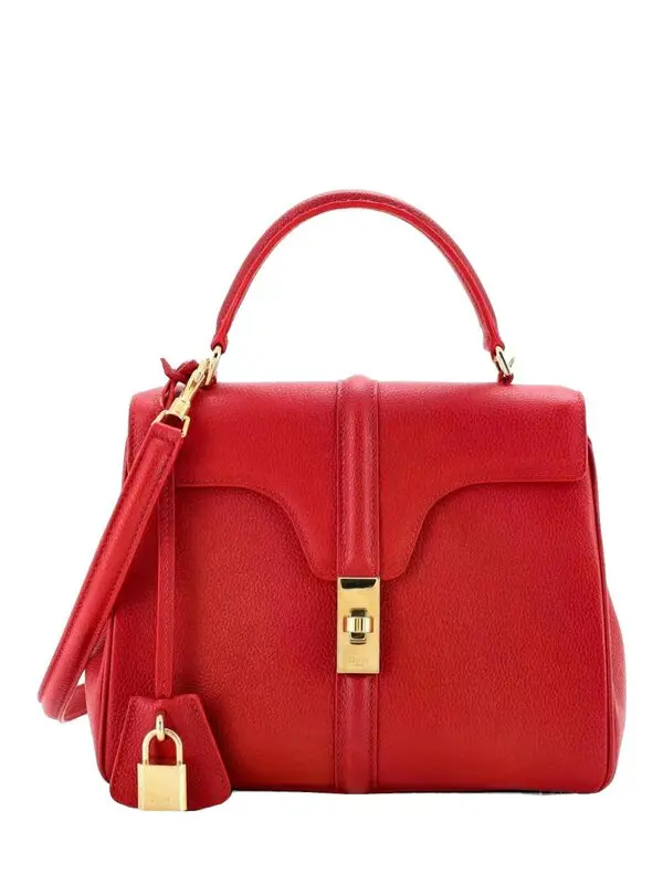 Celine 16 Top Handle Small Satchel - Red