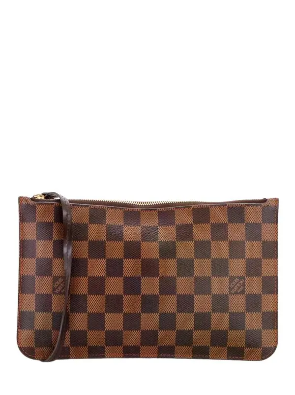 LOUIS VUITTON Neverfull Pochette Damier Large Pouch - Brown