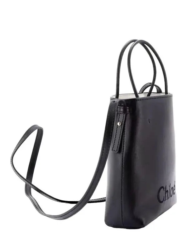 Chloé Sense Tote Leather Micro Satchel - Black