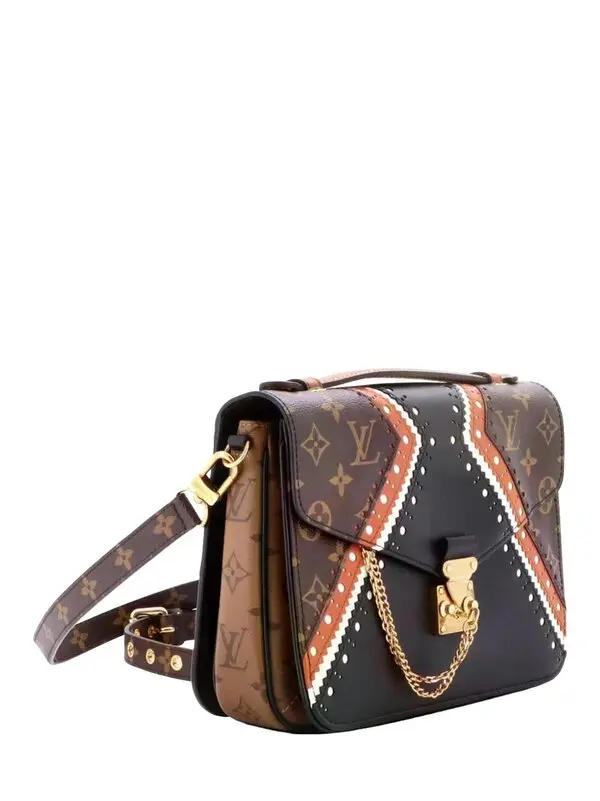 LOUIS VUITTON Pochette Metis Limited Edition Brogue Reverse Monogram Canvas And Leather Crossbody Bag - Black