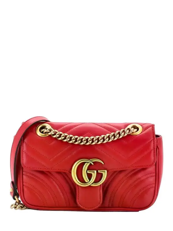 Gucci Gg Marmont Mini Crossbody Bag - Red