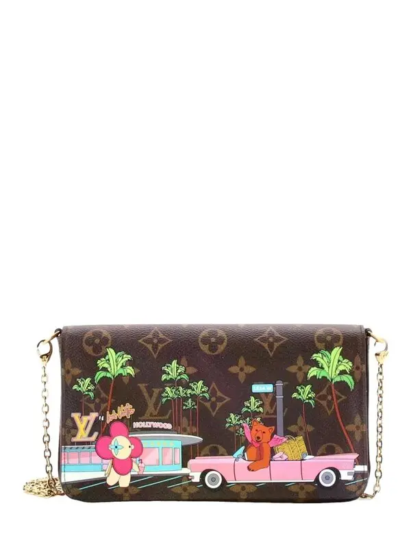 LOUIS VUITTON Felicie Pochette Limited Edition Vivienne Xmas Monogram Canvas - Brown