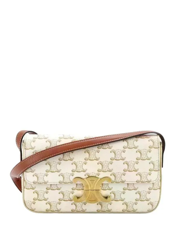 Celine Triomphe East-west Coated Canvas Shoulder Bag - Neutrals