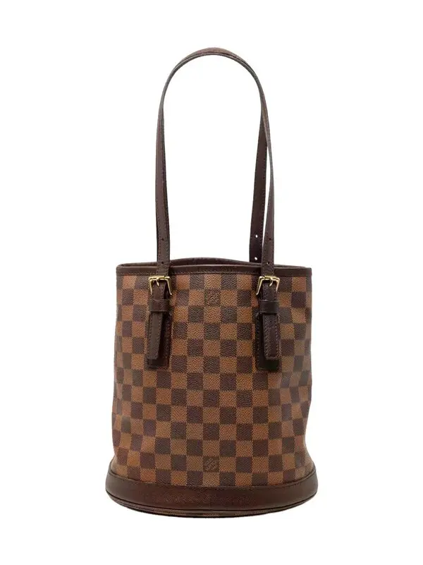 LOUIS VUITTON 1998 Damier Ebene Marais Bucket Bag - Brown