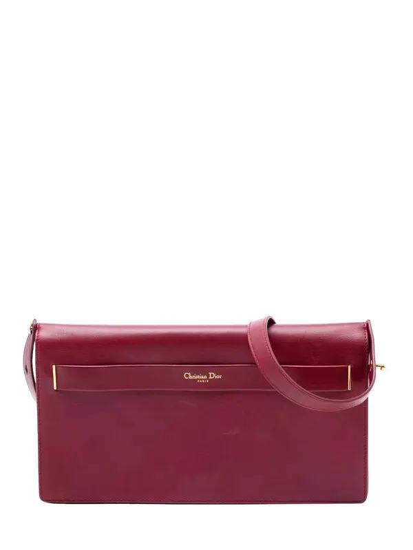 Dior 2017 Leather Convertible Flap Shoulder Bag - Red