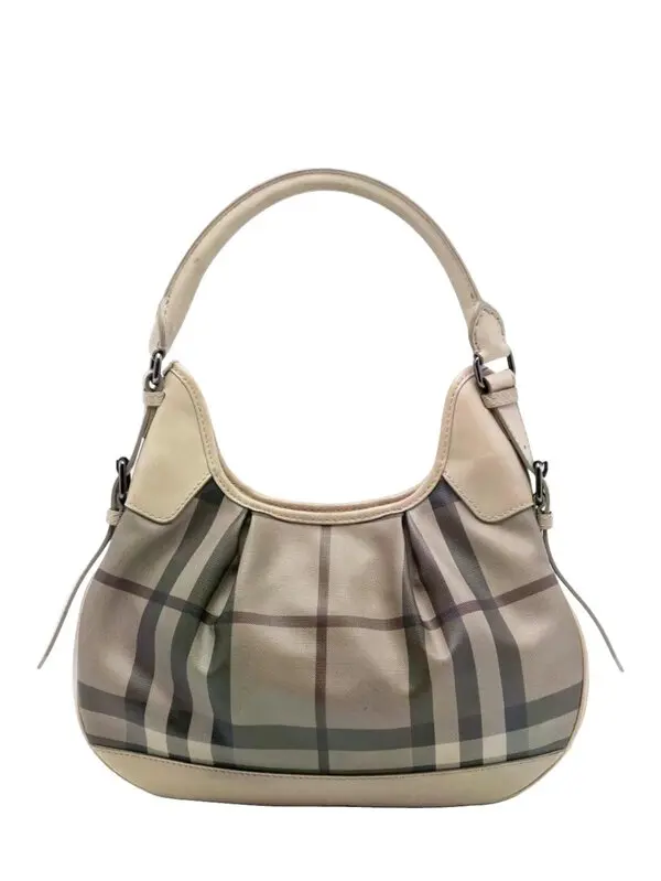 Burberry Smoked Check Coated Canvas Brooklyn Hobo Bag - Neutrals