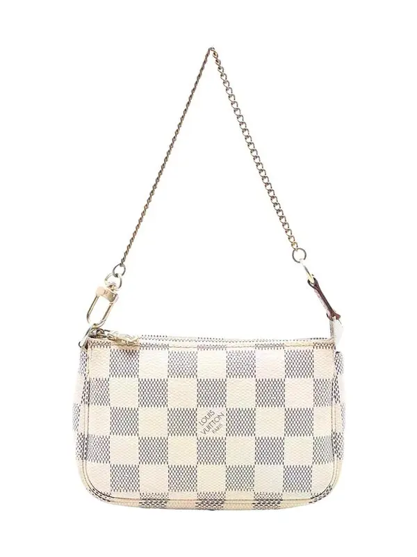 LOUIS VUITTON 2007 Damier Azur Mini Pochette Accessoires Handbag - White