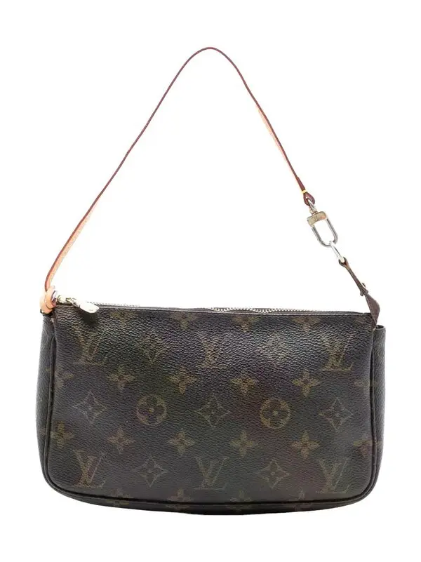 LOUIS VUITTON 2001 Monogram Pochette Accessoires Shoulder Bag - Brown