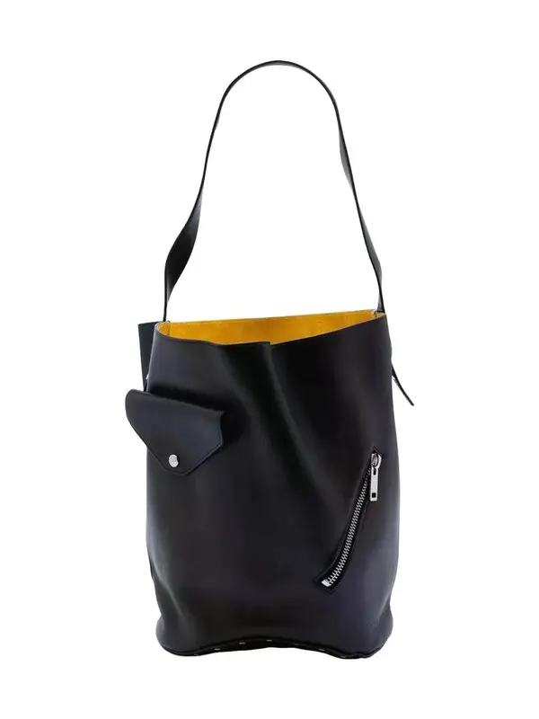 Celine 2016 Leather Biker Bucket Bag - Black