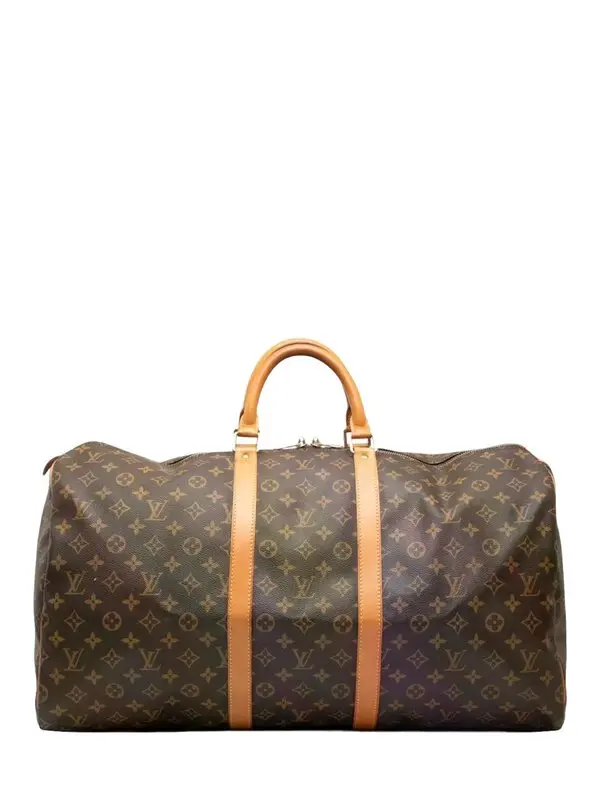 LOUIS VUITTON 1995 Monogram Keepall 55 Travel Bag - Brown