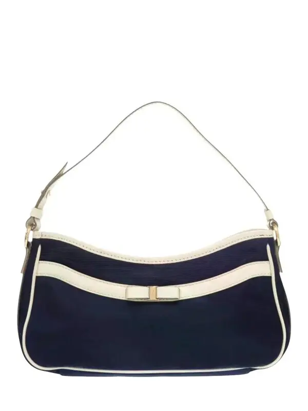 FERRAGAMO Nylon Vara Bow Handbag - Blue