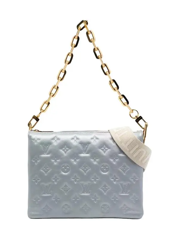 LOUIS VUITTON Monogram Embossed Coussin Pm - Silver