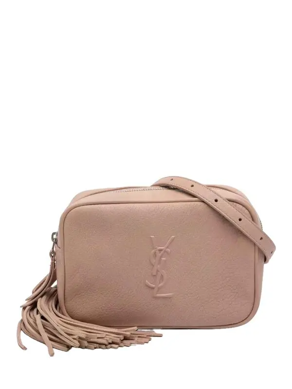 Saint Laurent 2018 Grained Calfskin Monogram Lou Tassel Belt Bag - Pink