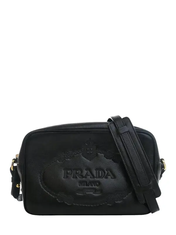 Prada Embossed Logo Camera Bag - Black
